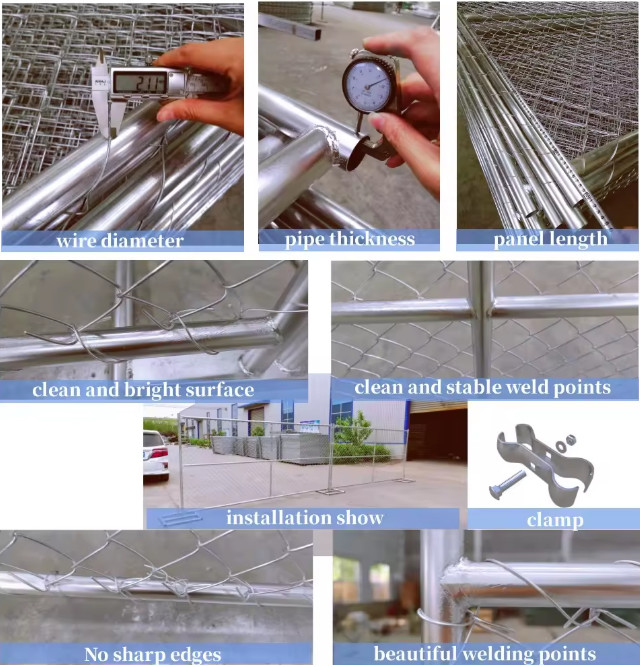 America Galvanised Temporary Fencing 6x8ft Temporary Chain Link Fence ...